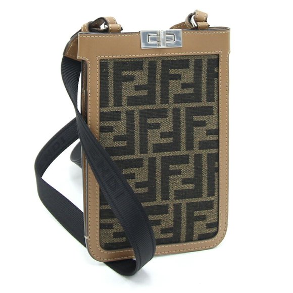 Fendi | Bags | Fendi Phone Case Zucca 7as56 Brown Jacquard Canvas ...